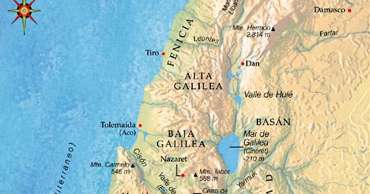 mapa de tierra santa en tiempo de jesus