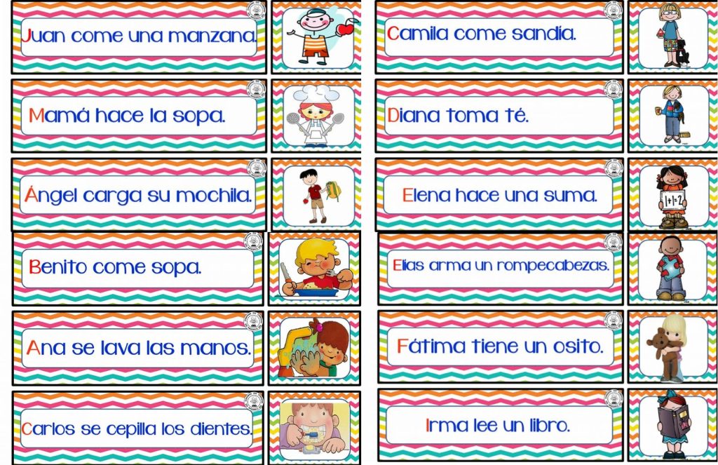 Oraciones Cortas Para Niños De Primero De Primaria